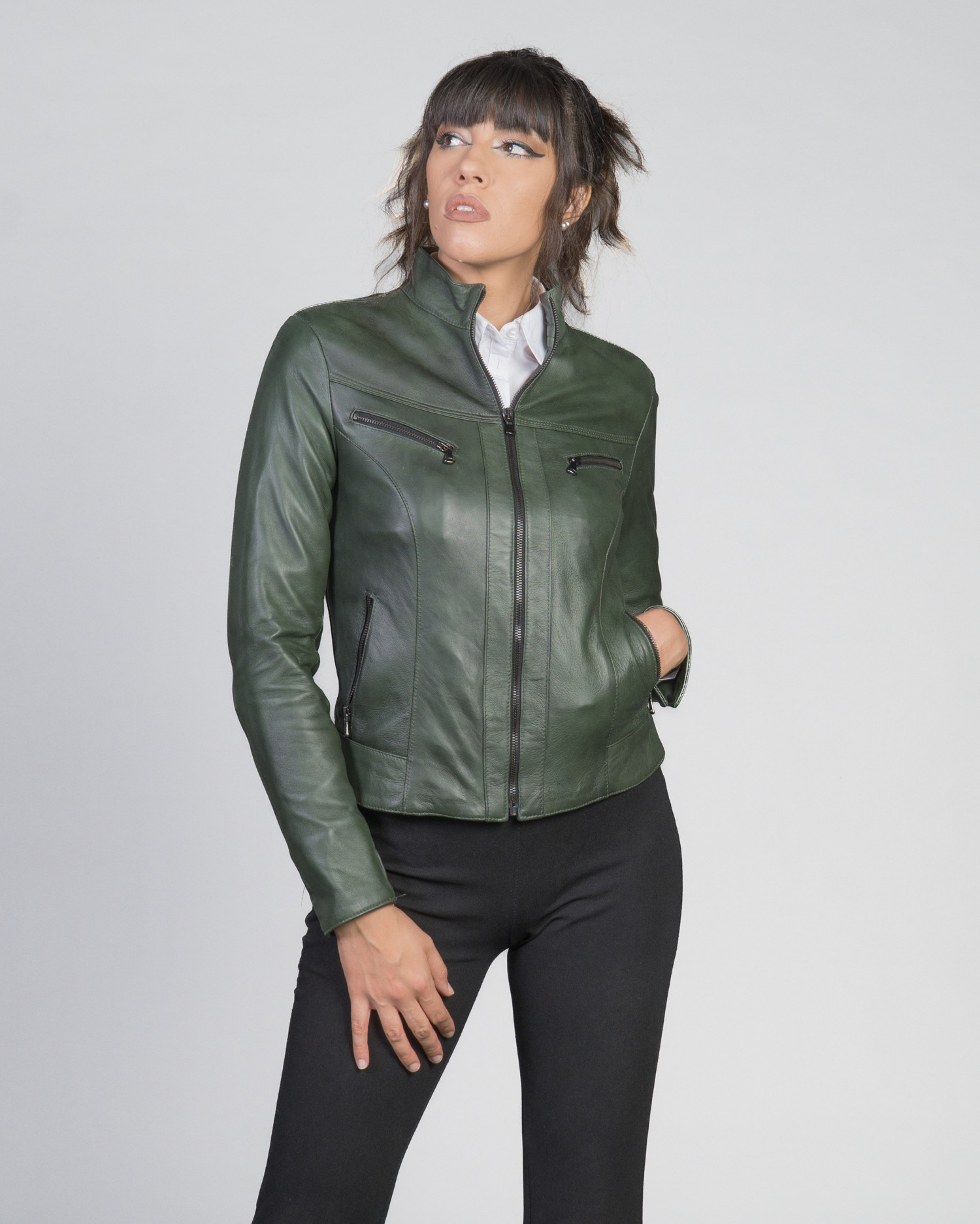 Kelly - Green Genuine Leather Jacket