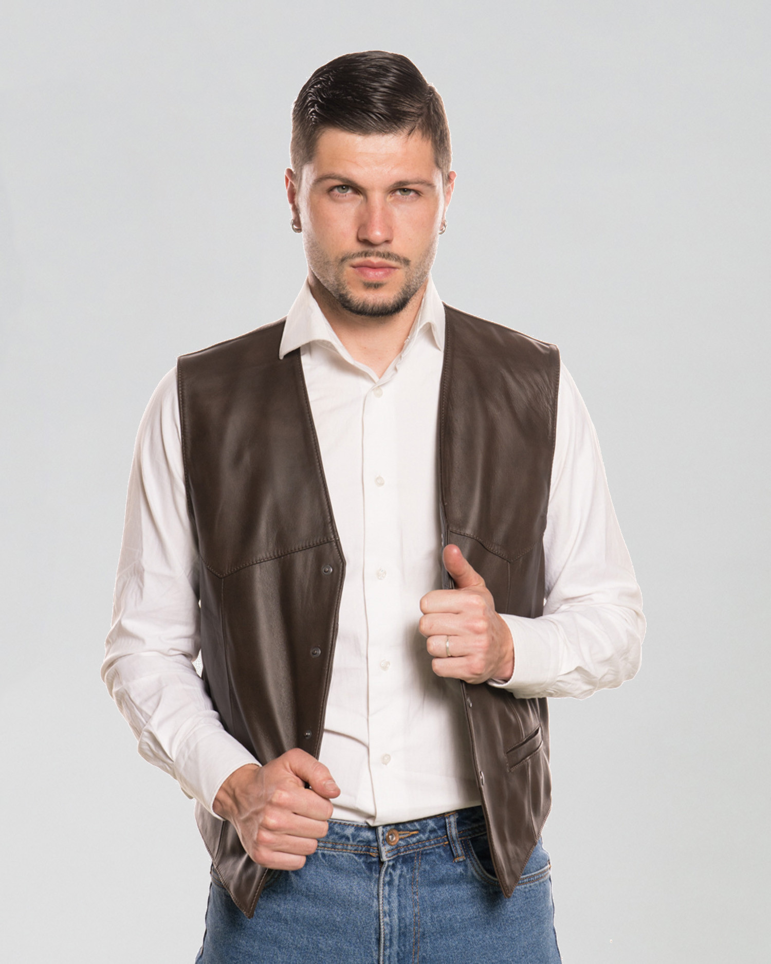 Vincent - Gilet Uomo Testa di Moro in vera Pelle - LeatherTrend.it