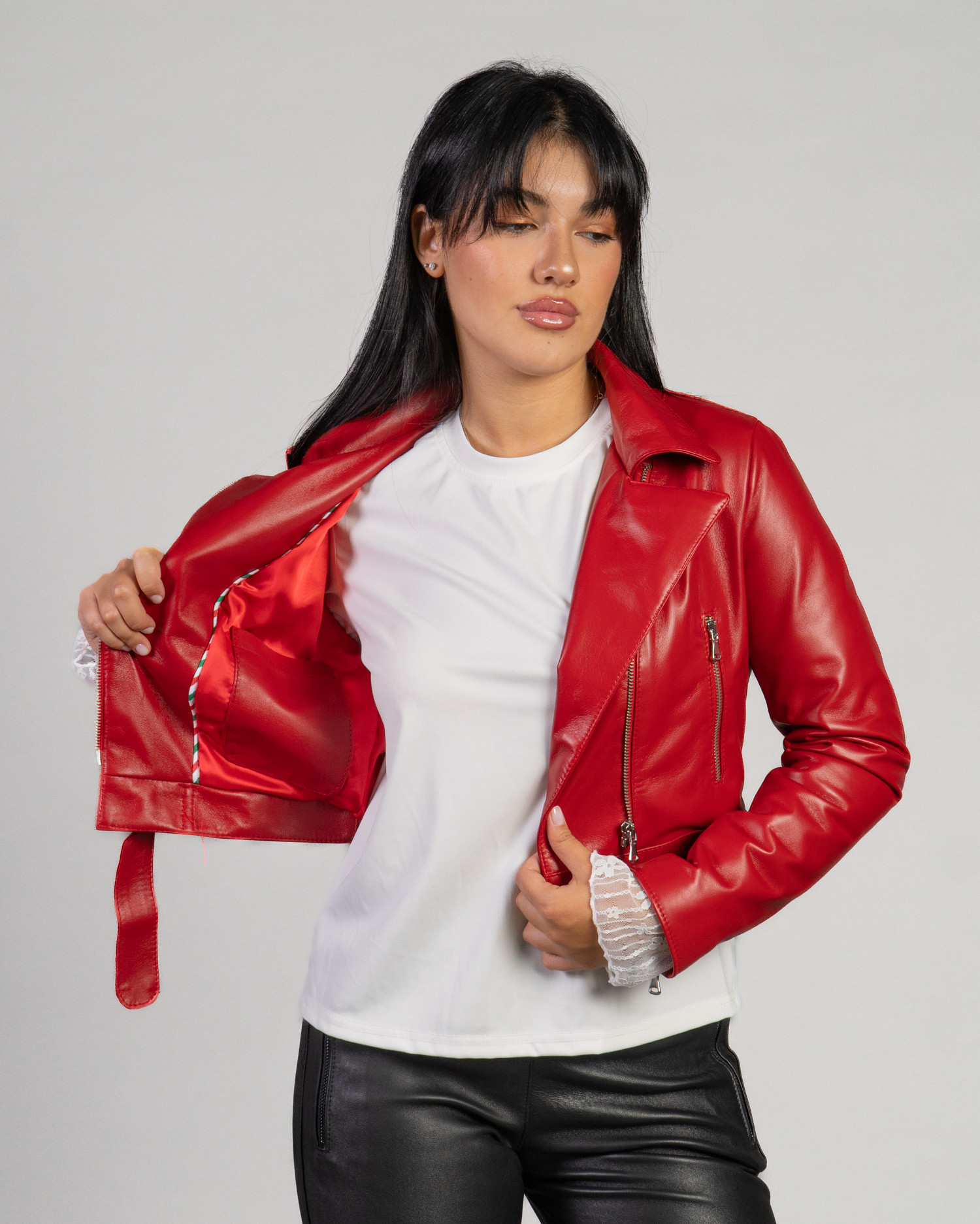 Chiodino – Women’s Red Leather Perfecto